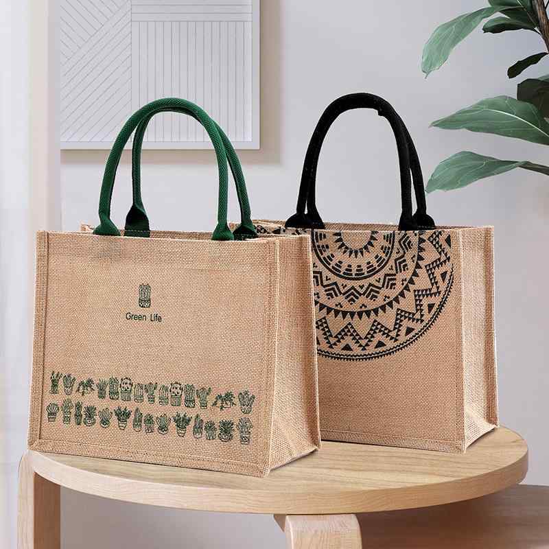・スタイル: 手提げ袋・プリント: シルク印刷・重量: 80-150g・内側: 覆膜防水・耐荷重: 約10kg・素材: 麻布・カラー展開: 白色、カーキ・サイズ展開: 小号、中号、大号、A3、A4、A5、A6、B5