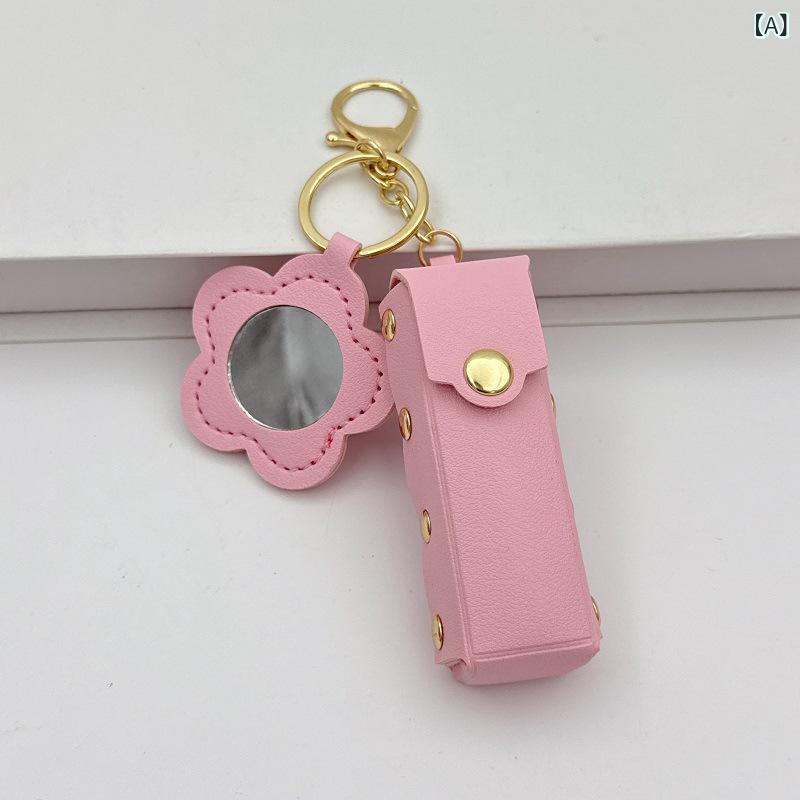 ・カテゴリ: キーホルダー・スタイル: 韓国風・カラー展開: ピンク、パープル、ホワイト、ブラウン、レッド、ブラック、イエロー、ピーチ、ダークブラウン、スカイブルー・主な素材: 皮革・仕様: スタッズ口金ポーチ+花柄ミラー