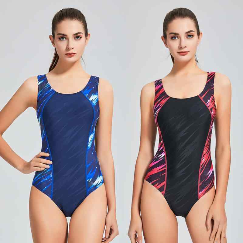 ・カテゴリ: ワンピース水着・性別: 女性・柄: ピースカラー・特徴: 厚手、速乾、防水、タイト、高伸縮、保守・主な素材: ナイロン82%・裏地: ポリエステル95%・生地重量: 230g・カラー展開: ブラック+ワインレッド、ディープブル...