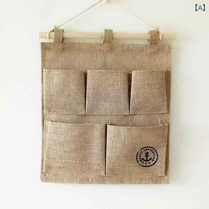 ・カテゴリ: 壁掛け袋・スタイル: 欧風・形状: 立体型・収納シーン: 寝室・使用シーン: 浴室壁掛け・収納対象: 雑貨・カラー展開: 黄麻船錨柄、白鳥柄、緑鳥柄、粉熊柄、ピンク