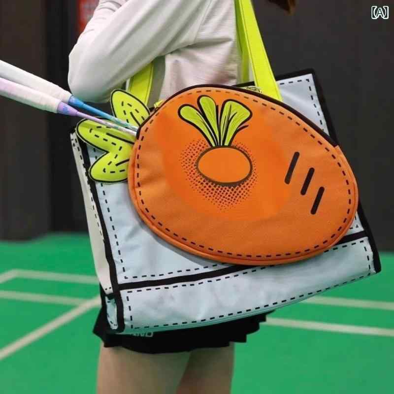 ・素材: 帆布・カラー: 藍橙色・容量: ラケット2本・タイプ: バドミントン・テニスバッグ