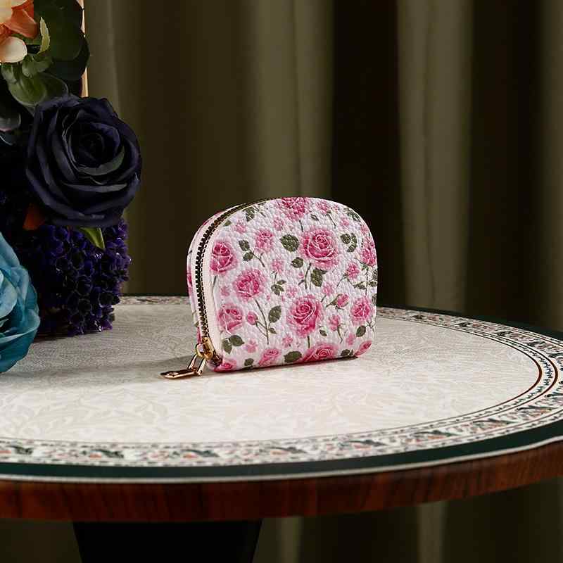 ・主な素材: PU・柄: 花柄・性別: レディース・スタイル: フレッシュ＆スウィート・カラー展開: ダークブルー小花柄、イエロー小花柄、ブルー小花柄、ピンクローズ、ブラウン小花柄、ブルーホワイト花柄・適用シーン: デイリーユース・財布の折...