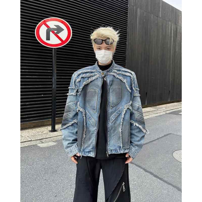 ・カテゴリ: ジャケット・襟型: 翻領・シルエット: ルーズ・フード: なし・厚み: 普通・主な素材: 綿・素材の含有量: 75%・着用シーン: カジュアル・着丈: レギュラー・着用方法: アウター・袖丈: 長袖・カラー展開: ブルー、ブラ...