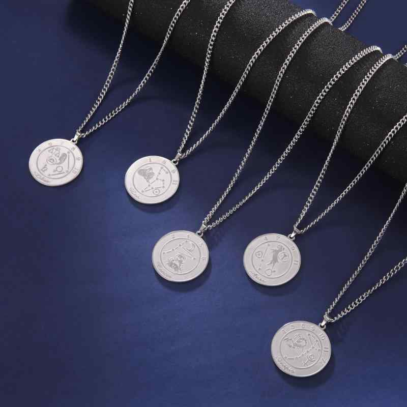 ・カテゴリ: ネックレス・素材: ステンレス・加工技術: 電気メッキ・チェーン種類: アズキチェーン・チャーム素材: サージカルステンレス・外周: 51cm～60cm・カラー展開: スチール色（水瓶座、双魚座、牡羊座、牡牛座、双子座、蟹座、...