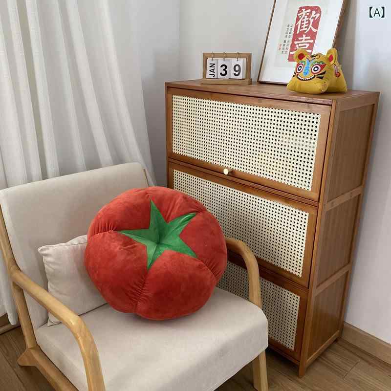 ・カテゴリ: 抱枕・スタイル: 北欧・カバー素材: ボア素材・柄: 植物花卉・カラー展開: トマト、柿、きのこ・サイズ: 約38cm・重量: 約600g・詰め物: PP綿