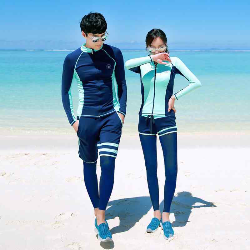 ・カテゴリ: 水着セット・素材: 化学繊維混紡・機能: 紫外線防止・柄: 無地・着用対象: 男女兼用、大人用・推奨シーン: 水泳、マリンスポーツ、ダイビング・カラー展開: グリーン（レディース5点セット）、グリーン（メンズ3点セット）、ピン...