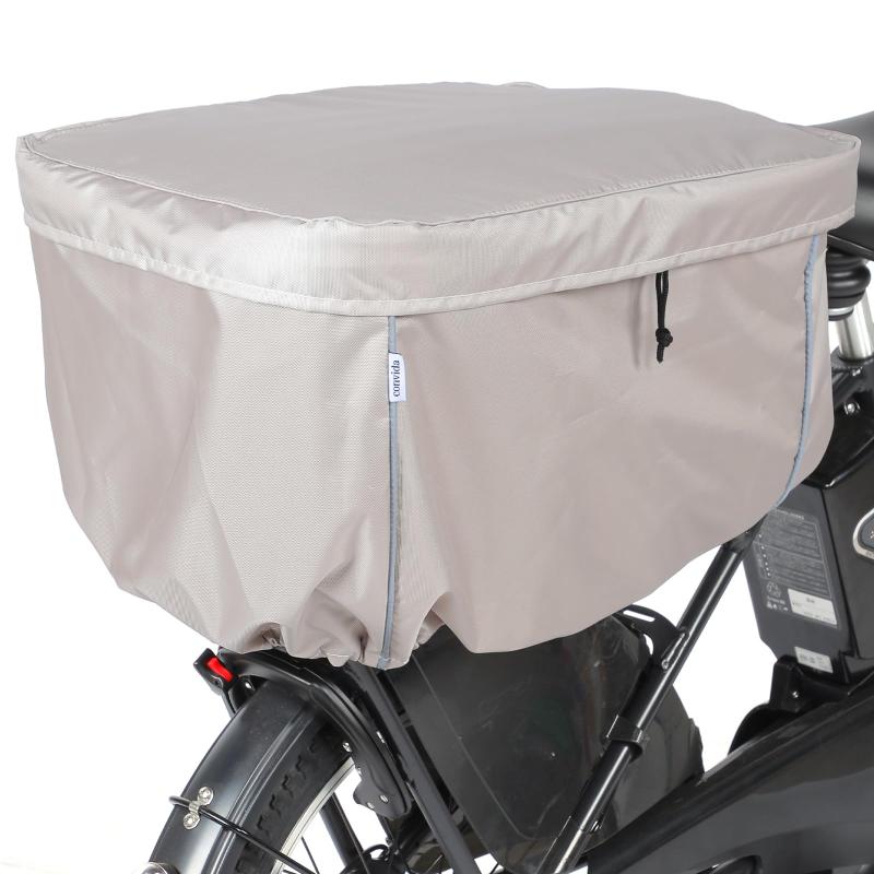 Convida 自転車 カゴカバー 後ろ 防水 2段式 厚手 600Dナイロン 反射帯付き 撥水加工 ファスナー両開き 雨よけ 電動アシスト車対応 3色【便利な2段式】ファスナーを開けて高さを伸ばせる2段式のカゴカバー。高さのある荷物を運び...