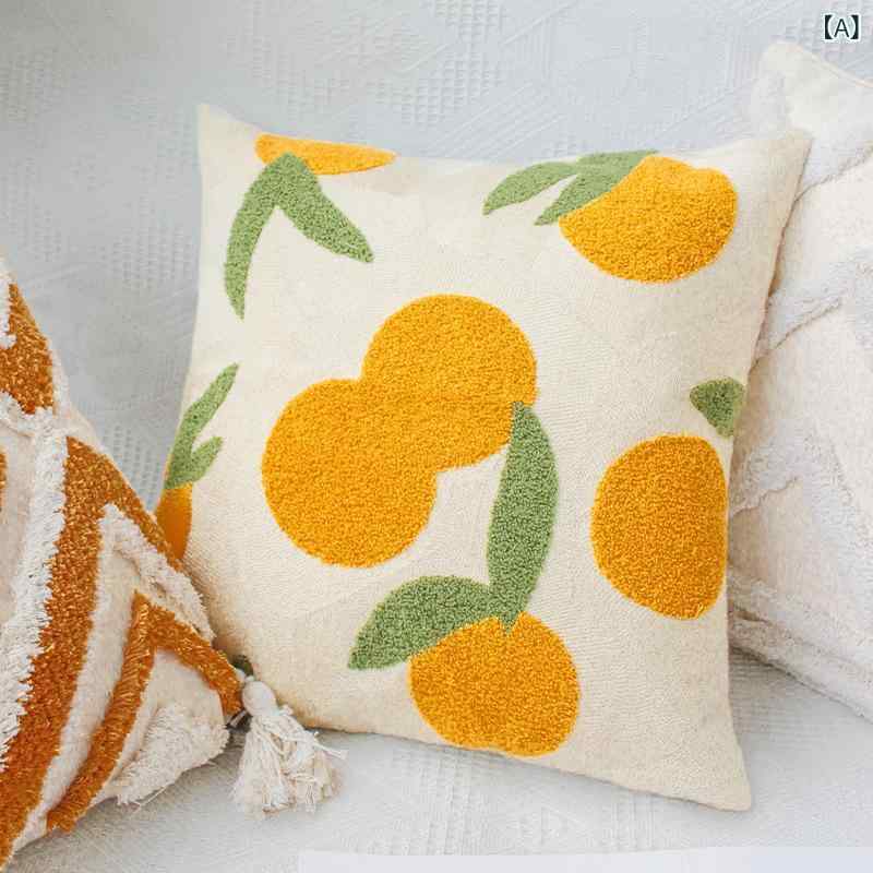 ・カテゴリ: 抱き枕カバー・主な素材: 混紡・柄: 植物花柄・カラー展開: 刺繍オレンジ、ボヘミアン、質感ブラウン・サイズ展開: 45×45cm・スタイル: 北欧・填充物: PP綿