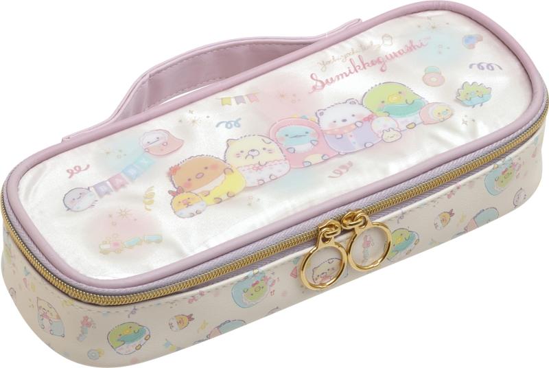 サンエックス すみっコぐらし 「すみっコベビー」 ペンポーチ PT09401サイズ：約85×210×30mm塩ビ+サテン製合皮製内ポケット付