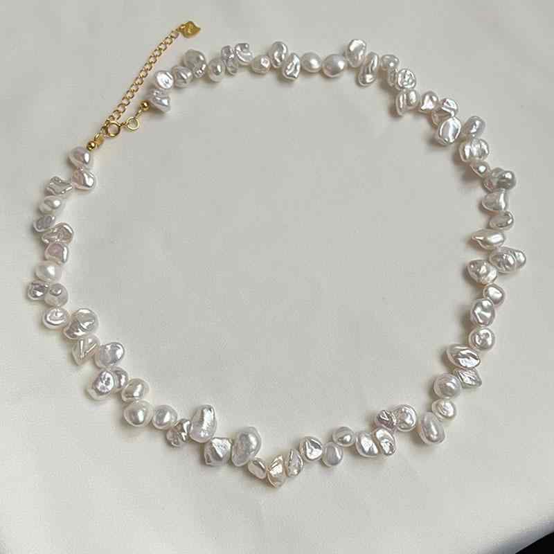 ・カテゴリ: ネックレス・スタイル: プリンセス、清新スイート・主な素材: パール・アクセサリー素材: 銅・パール種類: 淡水パール・パール形状: 異形・パール直径: 9-10mm・長さ: 31-40cm・カラー展開: ホワイトバロック、ゴ...
