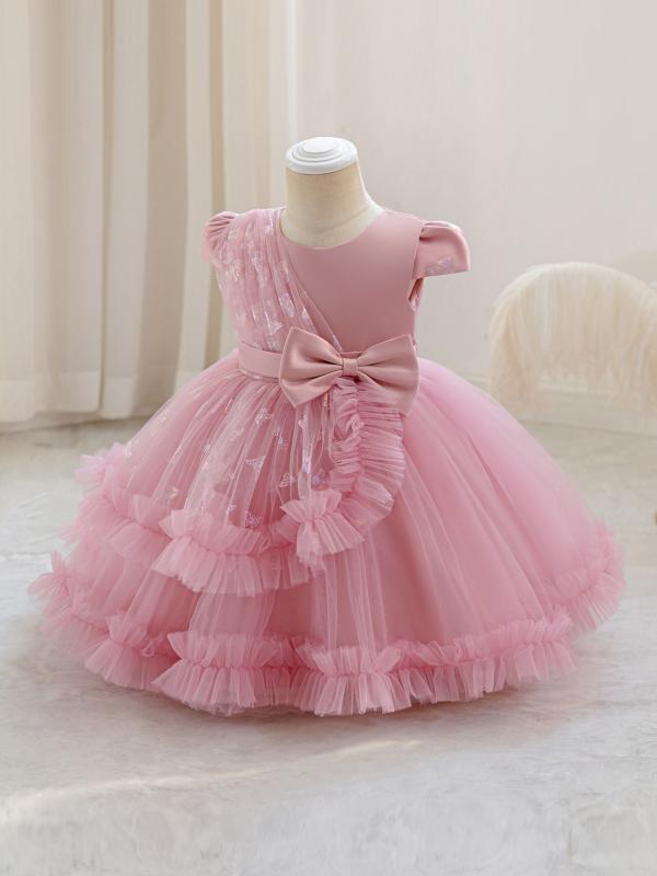 ・カテゴリ: 子供用ドレス・対象性別: 女児・適応年齢: 1〜3歳（身長80〜100cm）・生地加工: 酵素洗い・デザイン要素: レース、ボヘミアン、ストラップ、リボン、カラーブロック、プリンセス、チュール、キャンディカラー・スタイル: 着...