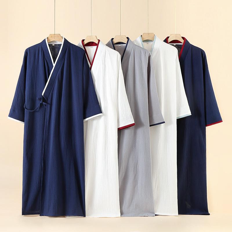 ・カテゴリ: 汗蒸服・主な素材: 綿・素材の厚さ: 薄手（121-140g/平方メートル）・機能: カジュアル、通気性、睡眠、部屋着、快適、外着可能・対象: カップル・カラー展開: レッドトリムグリーン、ホワイトトリムグリーン、ブルートリム...