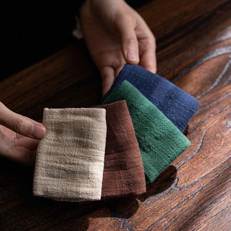 ・カテゴリ: 茶巾・主な素材: 綿・カラー展開: コーヒー、グリーン、ネイビー、レッド、アプリコット、セット・サイズ展開: 30cm×30cm・重さ: 350g・吸水性: 26-30秒