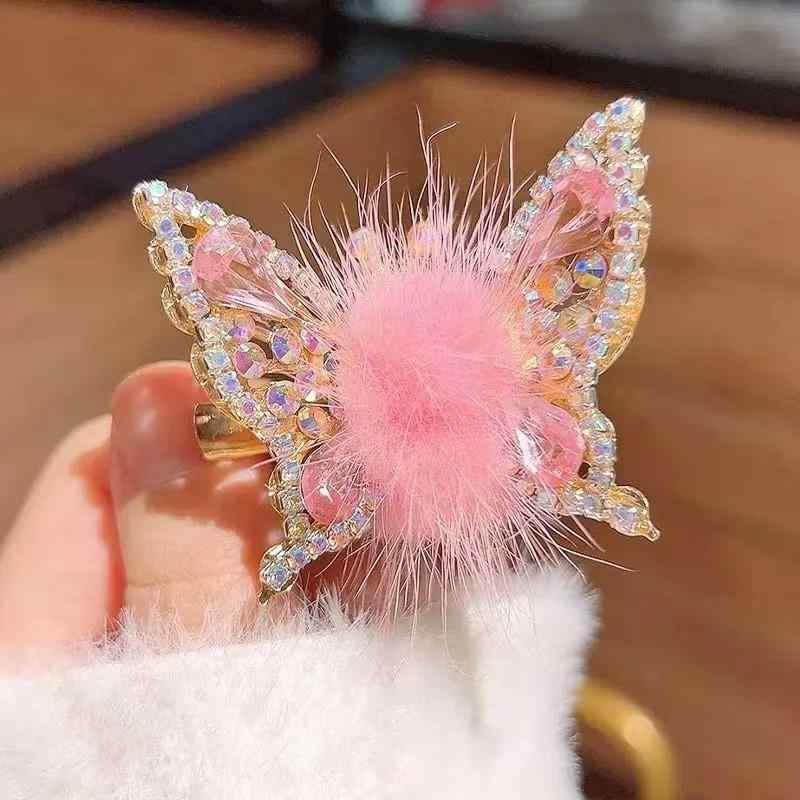 ・カテゴリ: ヘアアクセサリー・素材: ぬいぐるみ生地、ミンクファー・スタイル: ナチュラル、爽やか、フェミニン・対象: 子ども・デザイン: ダックビルクリップ、動く蝶、タッセル、スプリング、ヘアピン・特徴: り・モチーフ: 蝶、動物、ポン...