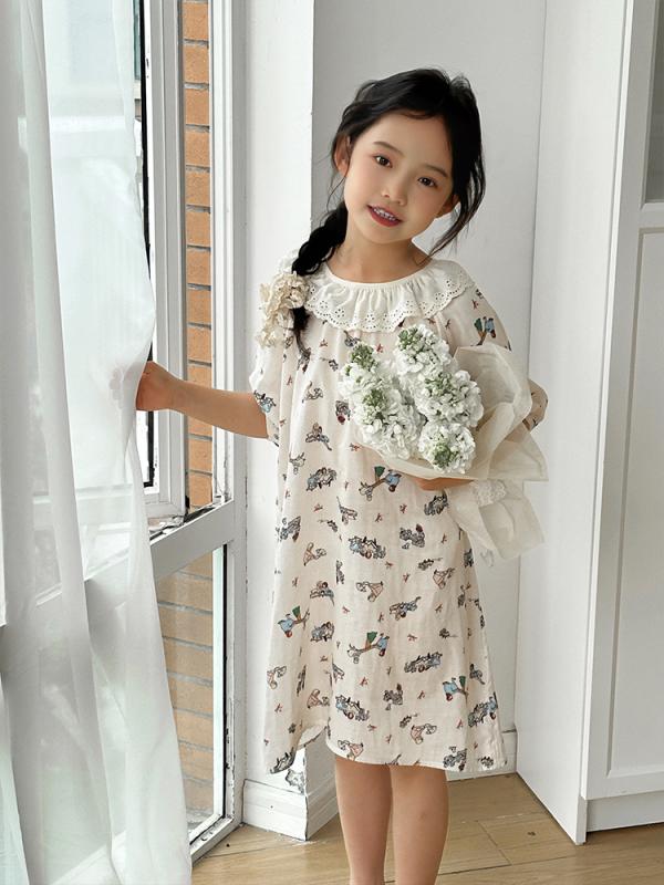 ・カテゴリ: 子供用ルームウェア・スタイル: 韓国風・主な素材: レーヨン（竹綿2重ガーゼ）・素材含有率: 70%・生地の厚さ: 薄手・柄: キャラクター、レース、プリント・機能: 吸湿速乾・加工: ソフト加工・安全基準: クラスB・対象性...