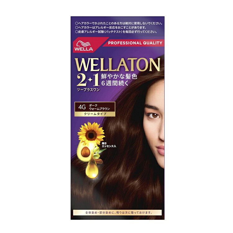 ウエラジャパン ウエラトーン 2+1 クリームタイプ 4G 商品説明 『ウエラジャパン ウエラトーン 2+1 クリームタイプ 4G』 白髪も黒髪もしっかり染まる女性用白髪染めです。 好きな髪色で自然な仕上がり。 ヒマワリオイル、アボカドエッ...