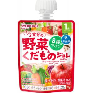 1歳からのMYジュレドリンク　1/2食分の野菜＆くだもの　りんご味 商品説明 『1歳からのMYジュレドリンク　1/2食分の野菜＆くだもの　りんご味』 1歳からのお子さまが自分で飲みやすい、りんご味のジュレタイプ飲料です。1/2食分※の野菜を...