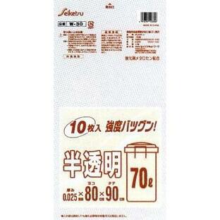 セイケツネットワーク　半透明　70L　10枚　 商品説明 『セイケツネットワーク　半透明　70L　10枚　』 ●メタロセン配合で強度抜群です。 ●高密度ポリエチレンで非常に硬く破れにくいです。 ●突起物に弱く縦裂けしやすいので注意してくださ...