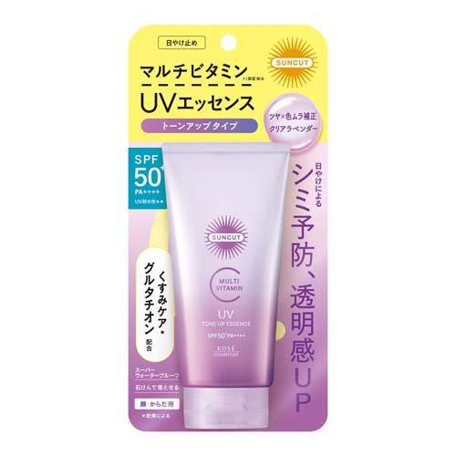 サンカットR マルチビタミントーンアップUVエッセンス クリアラベンダー 商品説明 『サンカットR マルチビタミントーンアップUVエッセンス クリアラベンダー』 ◆「マルチビタミン」「グルタチオン」「アサイーエキス」配合でシミ予防トーンアッ...