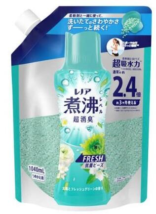 レノア 煮沸レベル超消臭 抗菌ビーズ FRESH 太陽とフレッシュグリーン 詰め替え 特大 商品説明 『レノア 煮沸レベル超消臭 抗菌ビーズ FRESH 太陽とフレッシュグリーン 詰め替え 特大』 ◆煮沸レベル超消臭※ 柔軟剤と一緒に使って...