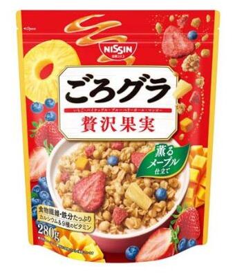 ごろグラ 贅沢果実 商品説明 『ごろグラ 贅沢果実』 ◆具材が大きくて多い、アガるおいしさ！ ◆贅沢なごろっと果実とザクザク食感のシリアルが入った、薫るメープル仕立てのグラノーラ ごろグラ 贅沢果実　詳細 原材料など 商品名 ごろグラ 贅沢...