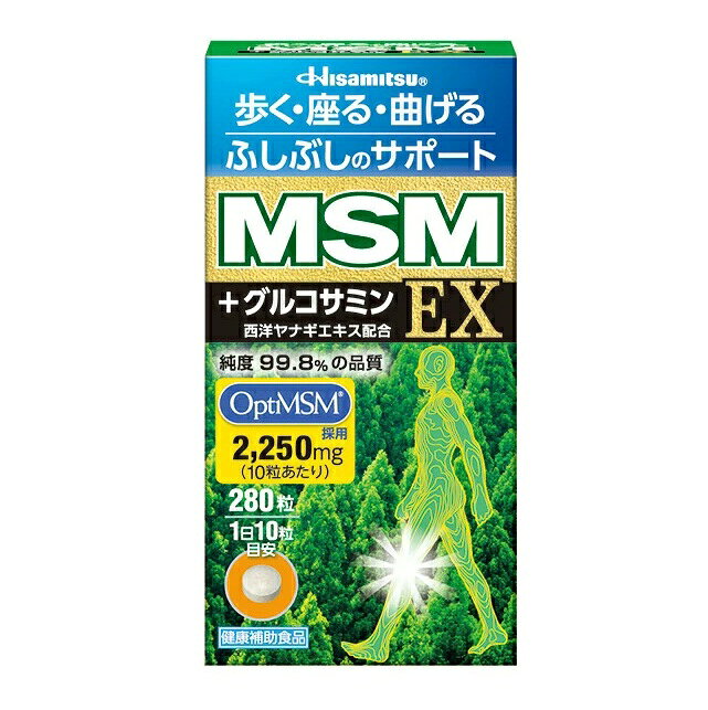 久光製薬 MSM+グルコサミン EX 商品説明 『久光製薬 MSM+グルコサミン EX』 「MSM（メチルサルフォニルメタン）」は、穀物、牛乳、緑黄色野菜などに含まれている有機イオウ成分です。 人間の体内でたん白質、コラーゲン、ケラチンなど...