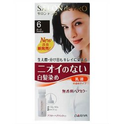サロンドプロ 無香料ヘアカラー 乳液 白髪用 6 ダークブラウン 商品説明 『サロンドプロ 無香料ヘアカラー 乳液 白髪用 6 ダークブラウン』 ◆ツンとニオイの無い成分だけで作った白髪染め ◆髪に浸透しやすい独自のコネクター成分が、染料を...