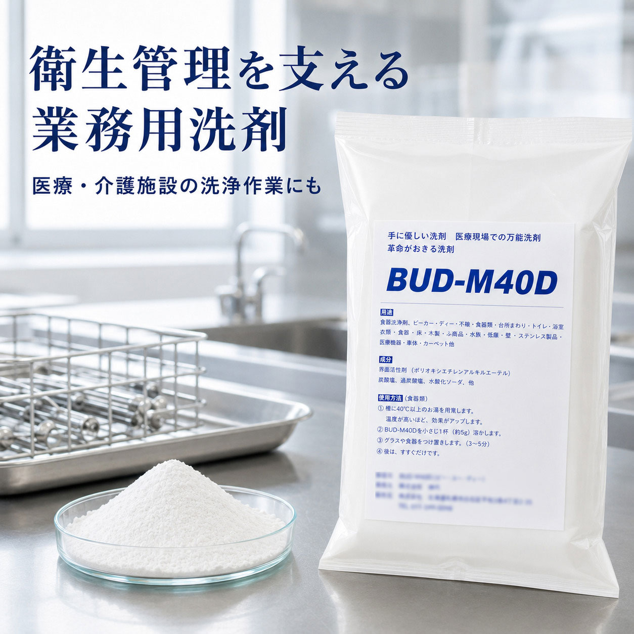 ※こちらの商品は【お試し300g】になります。通常品（1kg）をご希望の方はこちらをご覧ください。 毎日の洗浄作業を、もっと分かりやすく 食器や器具、作業台の洗浄に手間がかかっていませんか？ 洗浄する物や汚れの状態が違うと、洗剤選びや使用量...