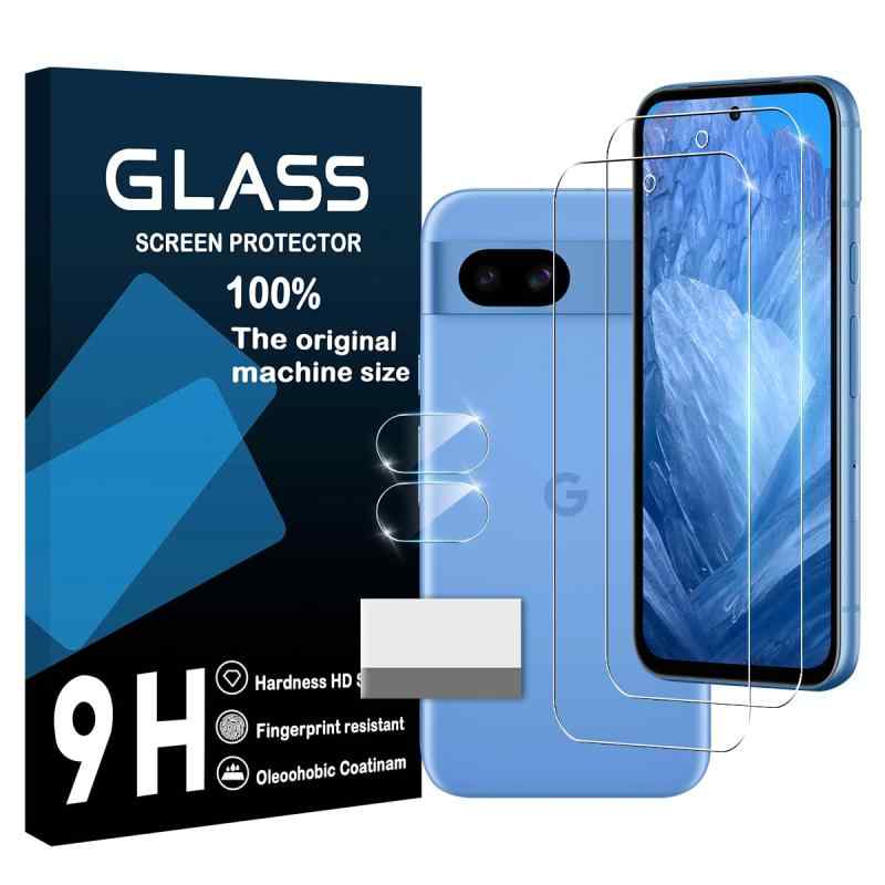 cronincards 対応 Google Pixel 8A ガラスフイルム ＋ レンズ保護フィルム（2+2枚入）【 国産旭硝子素材 強化ガラス 液晶 】対応 Google Pixel 8A フィルム 対応 ピクセル 8a 保護フィルム【 ...