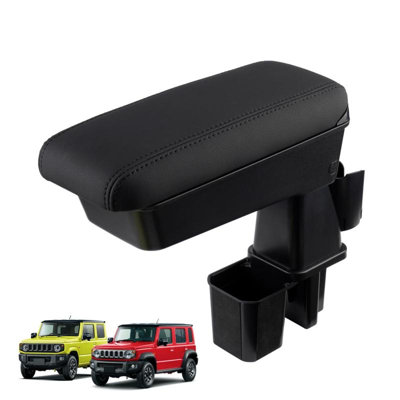 Auto Spec スズキ ジムニー シエラノマド JB64 JC74 専用 アームレスト 取り付け簡単 JB74 収納ボック 5ドア アームレストボックス 角度調整機能付き 肘置き ドリンクホルダー コンソールトレイ 肘1.【適合車種】：...