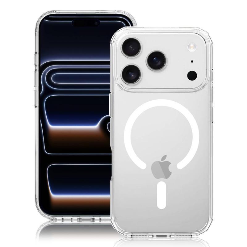 DEVEPLUS iPhone 17 Pro 専用 ケース 【米軍MIL規格・マグネット搭載】 ワイヤレス充電 クリア 衝撃吸収 黄変防止 ストラップホール付き 滑り止め 落下防止 耐久性 iPhone 17 Pro 用 カバー(透明)【対...