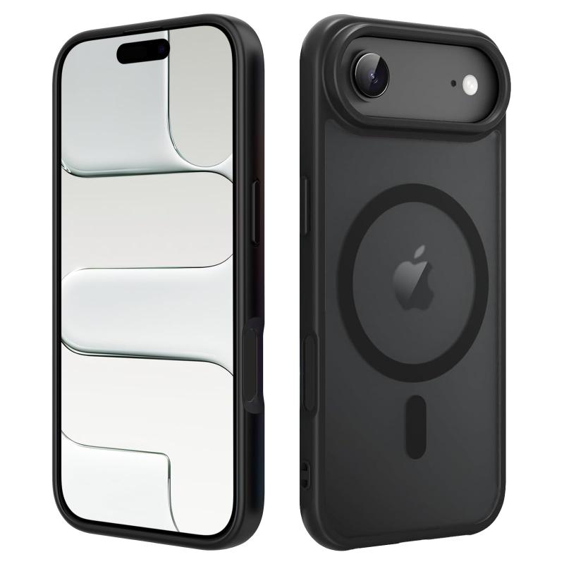 DEVEPLUS iPhone Air 専用 ケース 【米軍MIL規格・マグネット搭載】 ワイヤレス充電 半透明のマット背面 指紋防止 滑り止め 衝撃吸収 ストラップホール付き 黄変防止 耐久性 iPhone Air 用 カバー(ブ【対応機...