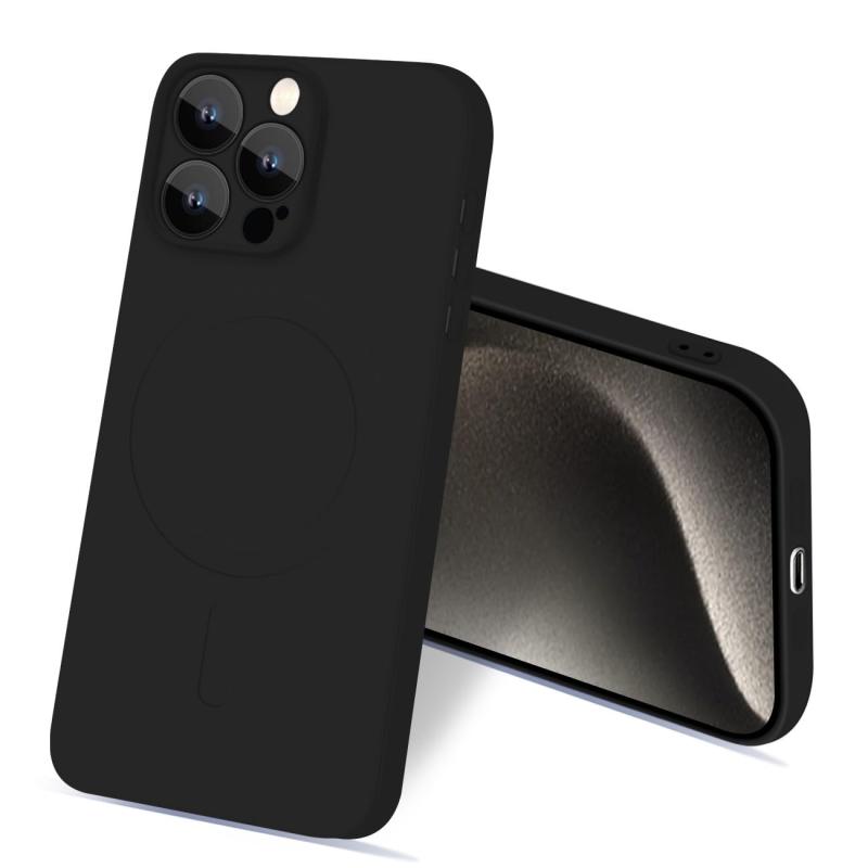 bjnosdv に適合する iPhone15ProMax 用 ケース MagSafe対応 ワイヤレス充電対応 シリコン 耐衝撃 アイフォン15ProMax カバー 液体シリコーン スマホケース マット質感 柔軟 ストラップホール付き 指紋【...