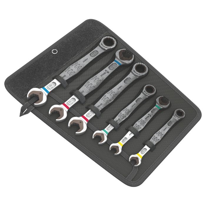 Wera 6000/6002 Joker 6 Set 1 ジョーカー 6000両口（スパナ/ラチェット）/6002 両口スパナ 6本セット ミリサイズ（05020022001） 収納ケース付き Jokerの6000シリーズのスパナ(open...