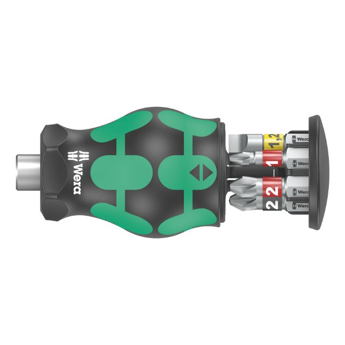Wera Kraftform Kompakt Stubby Magazine 2 クラフトフォームコンパクト スタビ 2 ビット収納式 差替 ビットハンドルセット（本体+ビット6本組） マグネット（05008874001） スタビドライバー...