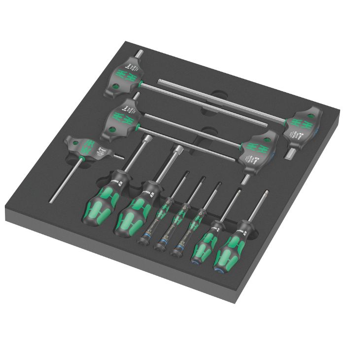 Wera 9713 Foam Insert Hex Screwdriver Set 1 六角ドライバーセット フォームインサート付き 12点セット（05150104001） ＜製品　セット内容（12点）＞ ・六角ドライバー x2 　 354...