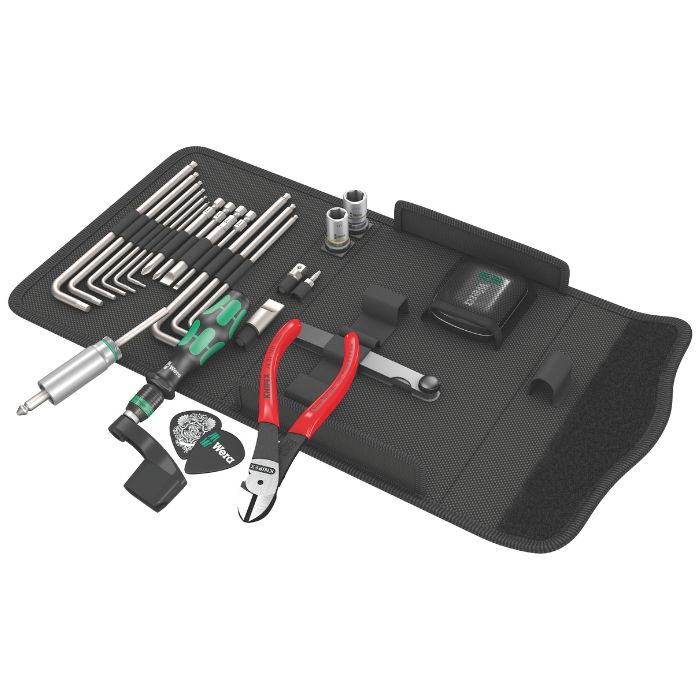 Wera 9100 Guitar Toolset 26 pieces ギターメンテナンスセット（05134015001） 専用ケース付き ギターメンテナンス作業の専用工具セットです。 ミリ＆インチ、変わったサイズのビットなど、特殊な入り組み...