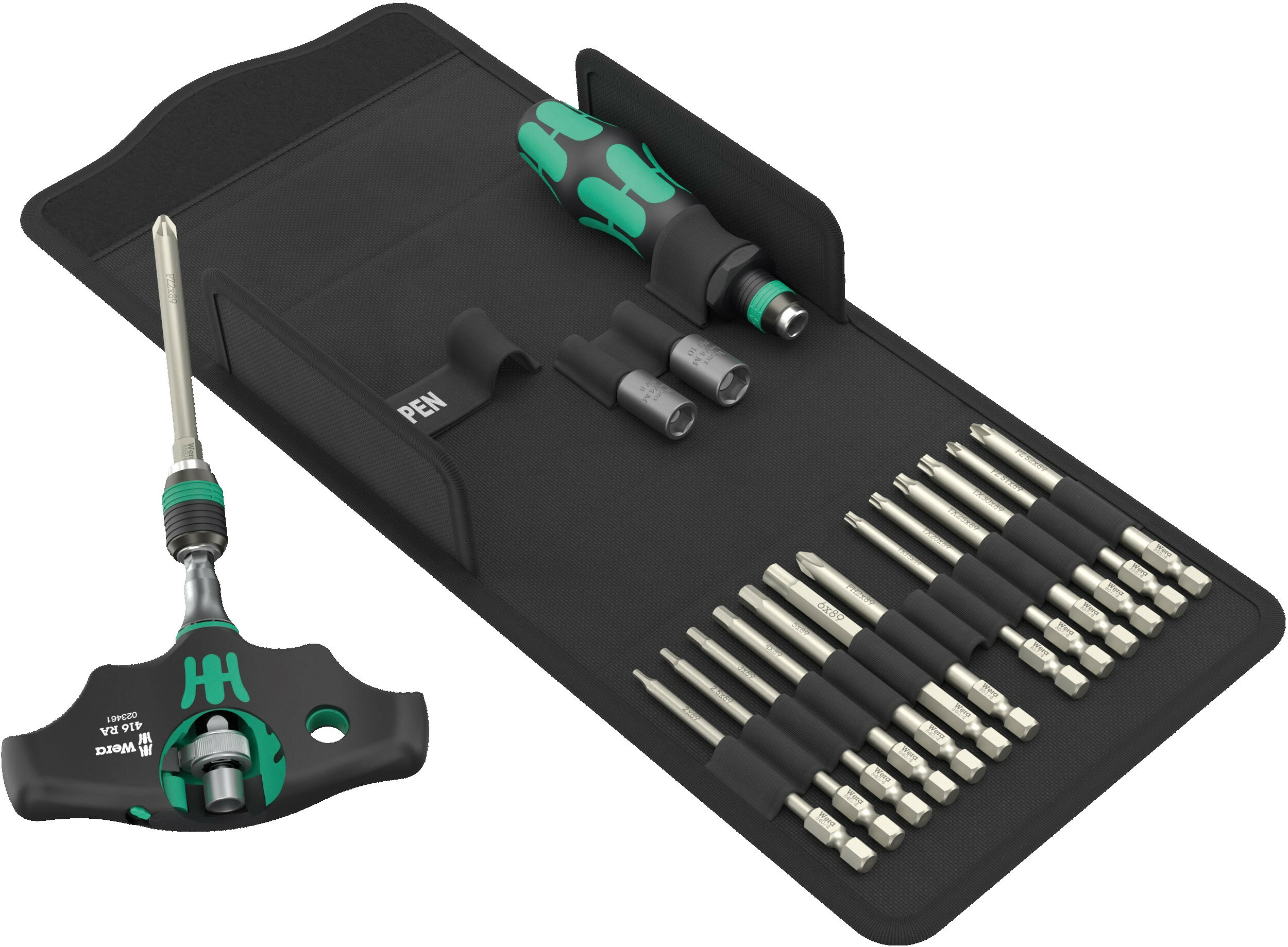 Wera Kraftform Kompakt 400 RA SHK Set 1 クラフトフォームコンパクト400セット RA SHK （05136072001） 差替式 T型ハンドル、ビットホルダー、ビット、ソケットドライバービットセット ...