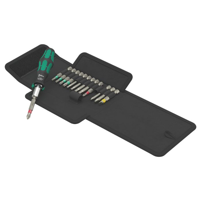 Wera Kraftform Kompakt 838 RA S Imperial 1 クラフトフォームコンパクト ラチェットビットホルダー ビットセット（05051065001） インチサイズ 収納ケース付き ラチェット付きビットホルダーと...