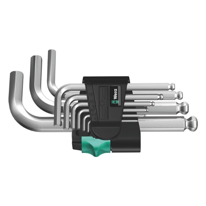 Wera 950 PKS/9SM Hex-Plus 3 Short Chrome plated L型六角レンチセット（9本組）ショートタイプ（05133163001） メッキ仕上げ　ミリサイズ ＜製品　セット内容（9点）＞ ・六角レンチ メ...