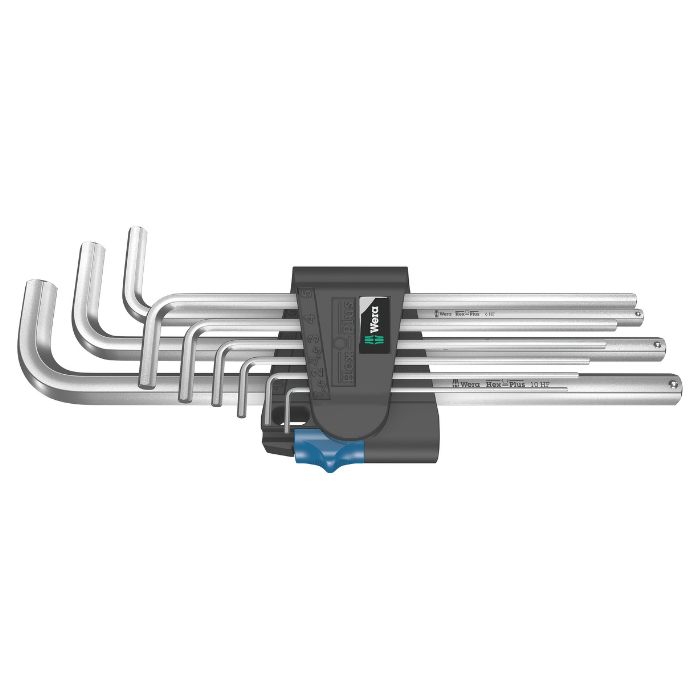 Wera 950 L/9SM HF Hex-Plus HF 1 Chrome plated L型六角レンチセット（9本組）ストレート（05022130001） HF仕様 メッキ仕上げ　ミリサイズ ＜製品　セット内容（9点）＞ ・六角レンチ ...