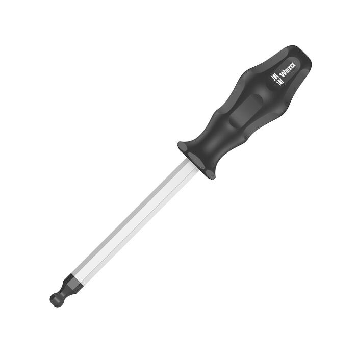Wera 352 HEX 12.0 x 150 mm ボールエンド六角ドライバー（05022835001） 先端がボールエンド（ボールポイント）の六角ドライバーです。 狭小部でドライバーの角度をつけて作業を行う際に、精度の高いブラックポイン...