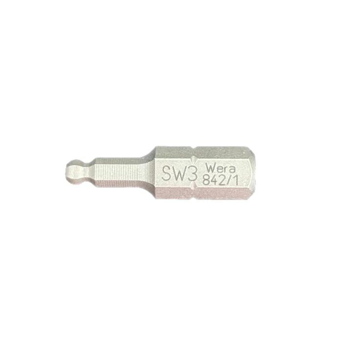 Wera 842/1 Z bits 3.0 x 25 mm 六角ボールポイントビット（05056352001） 対辺 3.0mm 全長 25 mm ■モニター環境により実際の商品の発色と異なる場合があります。パッケージデザインやサイズ表記等...