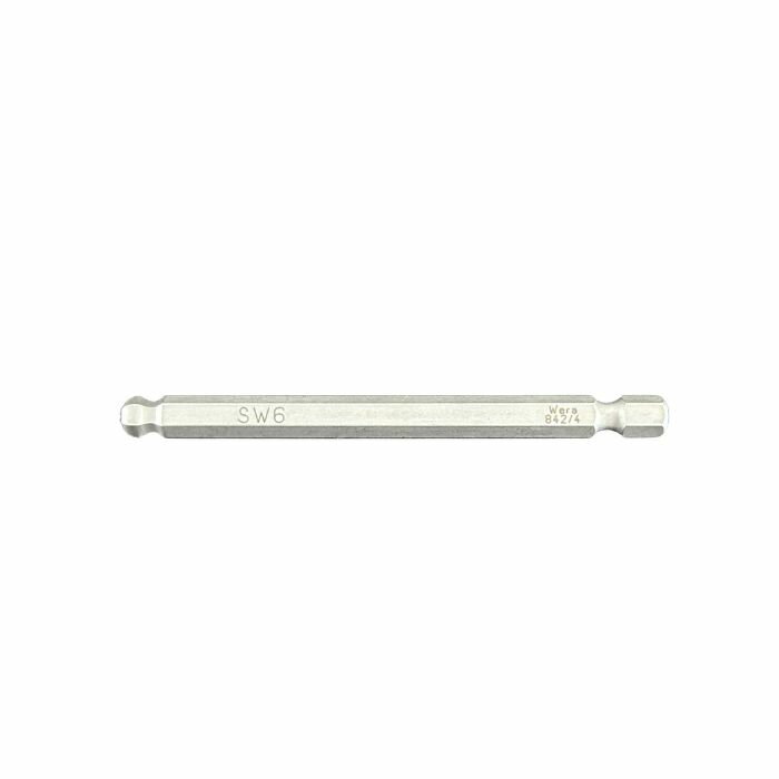 Wera 842/4 bits 6.0 x 89 mm 六角ボールポイントロングビット（05059683001） 対辺 6.0mm 全長 89 mm ■モニター環境により実際の商品の発色と異なる場合があります。パッケージデザインやサイズ表記...