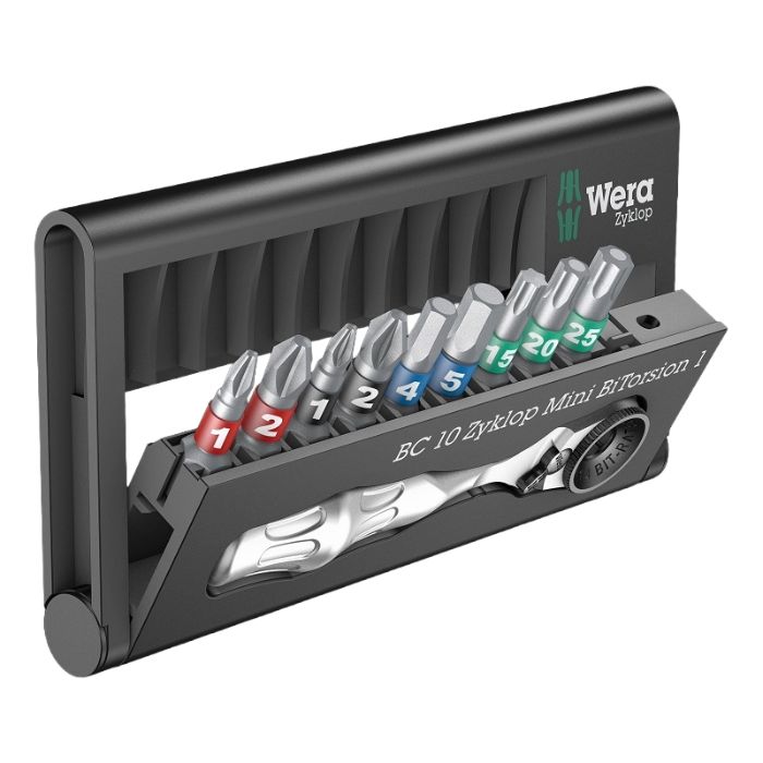Wera Bit-Check 10 Zyklop Mini BiTorsion 1 ビットチェック10 チクロップミニ1 バイトーションビットセット（05057418001） ＜製品　セット内容（10点）＞ ・ビットホルダー (ラピダプター...