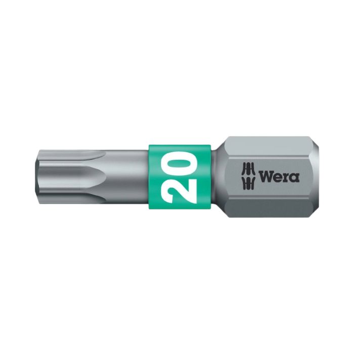 Wera 867/1 BTZ TORX TX 20 x 25 mm バイトーショントルクスビット（05066124001） トルクス（TX20）のバイトーションビットです。 全長25 mmのショートサイズです。 Take it easy：緑...