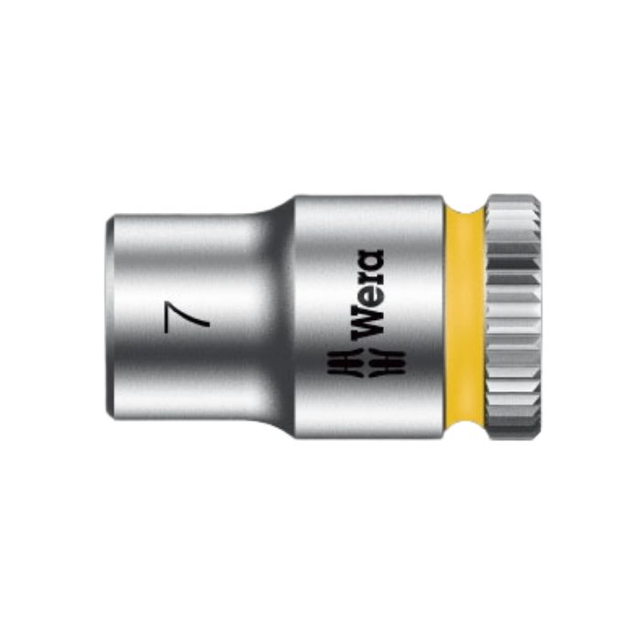 Wera 8790 HMA 7 mm x 23 mm 1/4" ソケット 7mm（05003506001） 差込1/4" スクエアドライブ 六角対辺二面幅：7mm（主にM4の六角ボルト、ナット） 全長 23mm ソケットの下部にあるギザギザ...