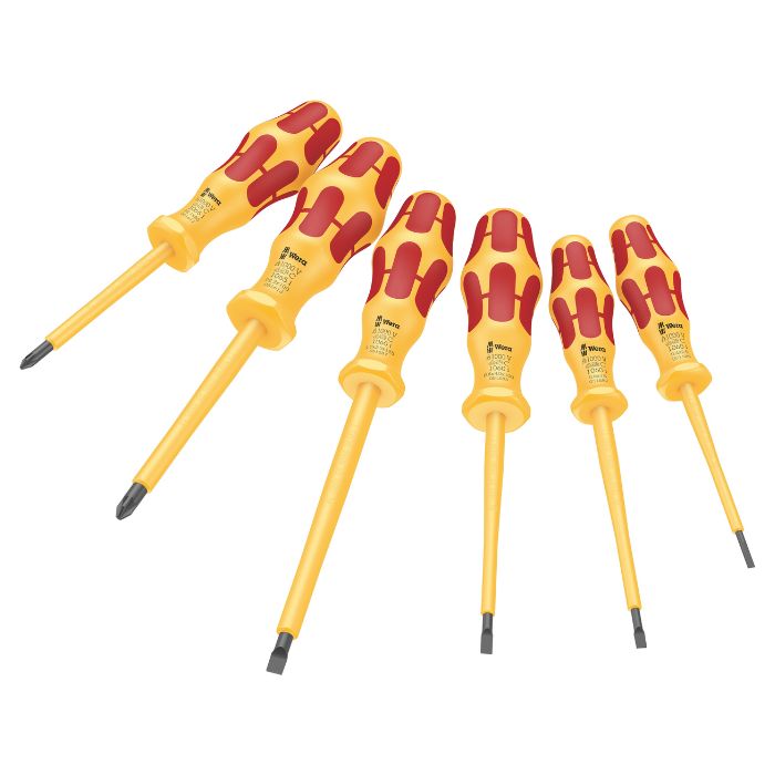 Wera 1060 i/1065 i/6 VDE Screwdriver Set 6 pieces VDE 絶縁ドライバーセット ブラックポイントチップ（05051576001） （ポジドライブ入り6本組） ※こちらはポジドライブとマイナス...