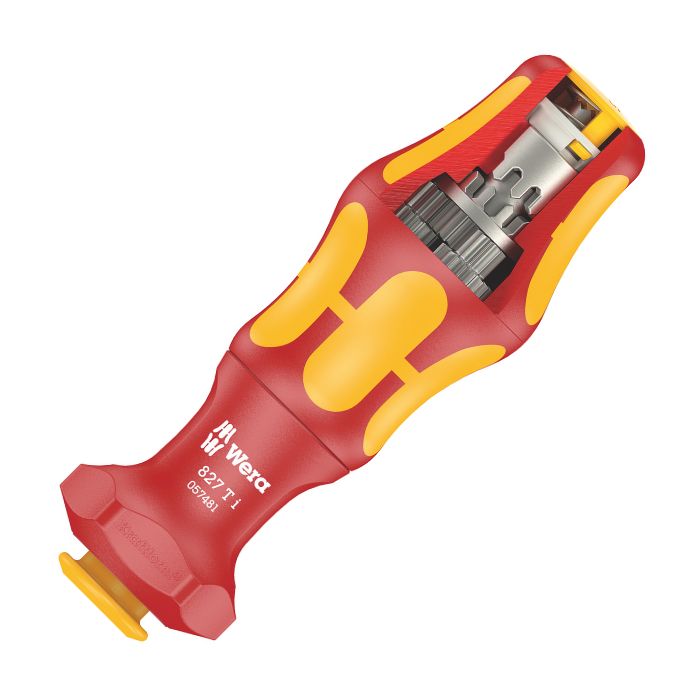 Wera 827 T i Kraftform Turbo VDE 絶縁 クラフトフォーム ターボ 差替式ドライバー（05057481001） 差込1/4"（6.35mm)六角ビット対応 PRESSボタンを押すことで内部のギアが噛み合わさり ...