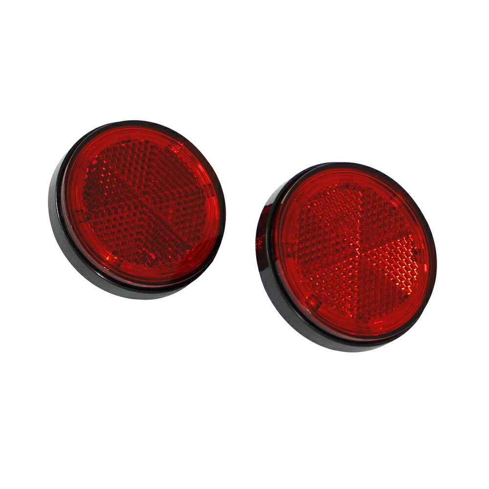 流星レフランプ丸 24V レッド/レッド 商品説明 ●高反射リフレクター採用。 ●リフレクターに高輝度チップLED8個を組み込んだ新発想ライト。 ●厚さ約11mmの超薄型デザイン。 ●2個入り ●主材質：灯体：ABS／レンズ：アクリル ●定...